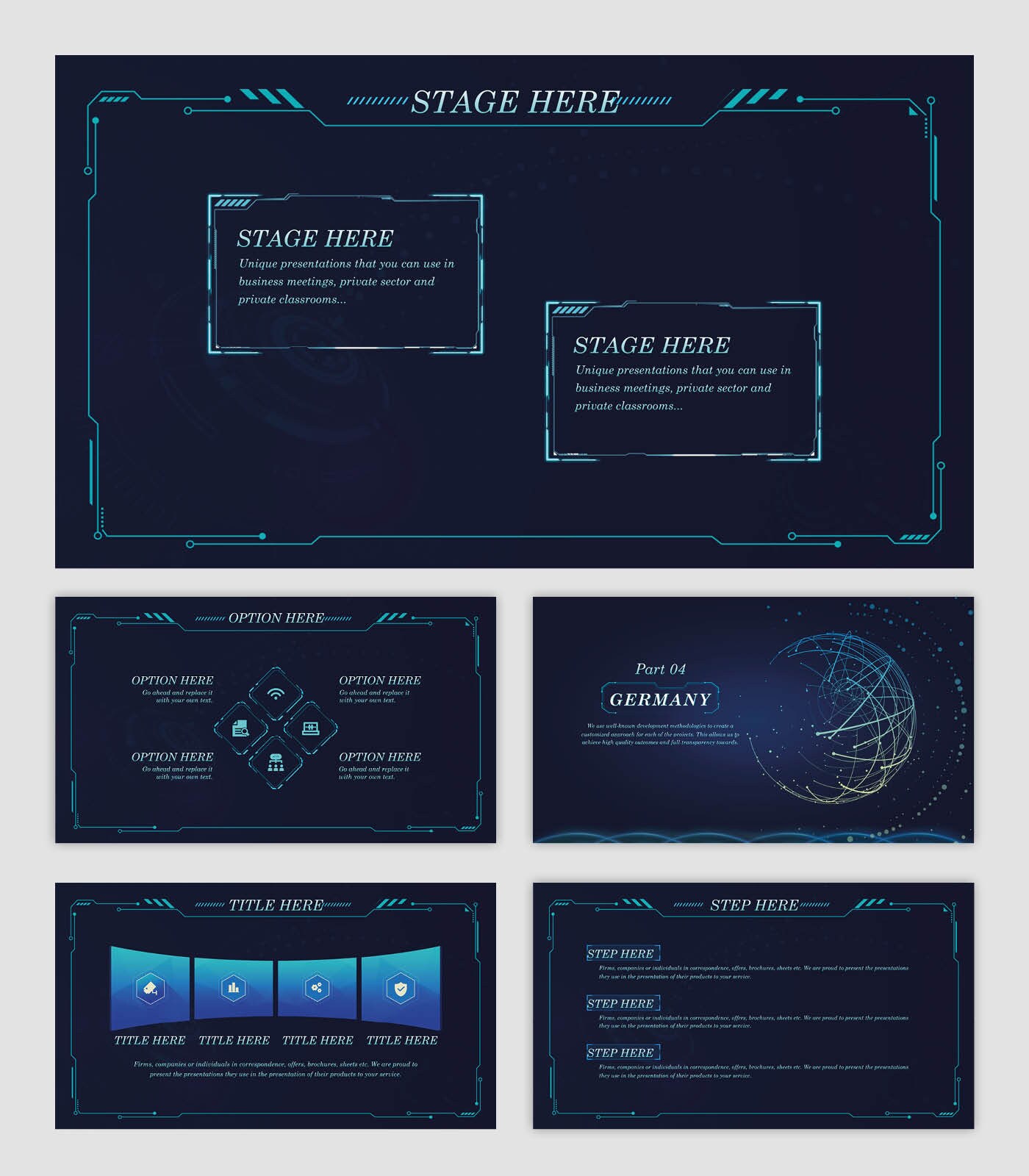 Real Blue Technology PPT Template - Etsy