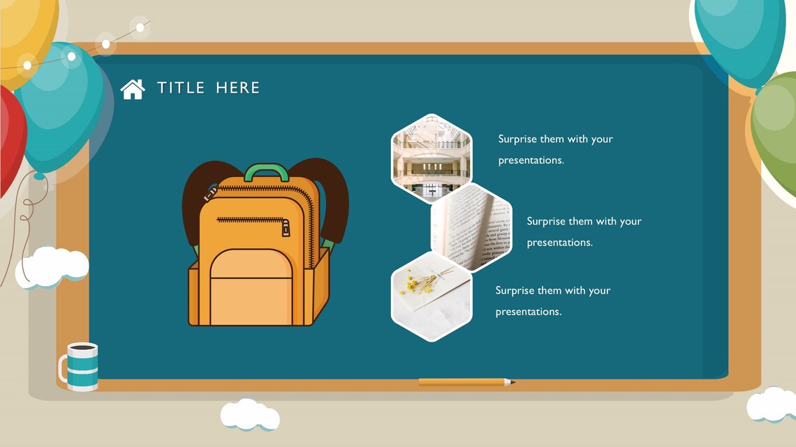 Cartoon School Board Powerpoint Template - Etsy