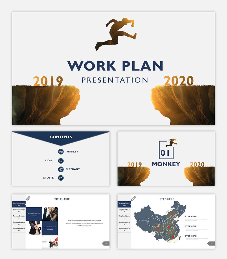 Minimal Work Plan Powerpoint Template - Etsy