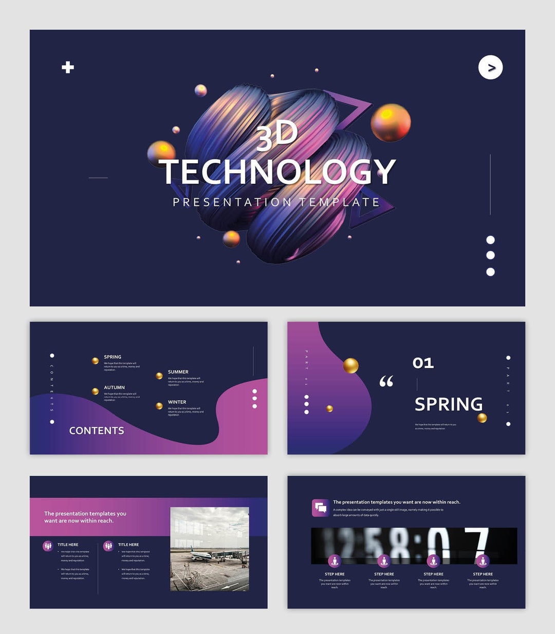 Space 3D Technology Powerpoint Template - Etsy