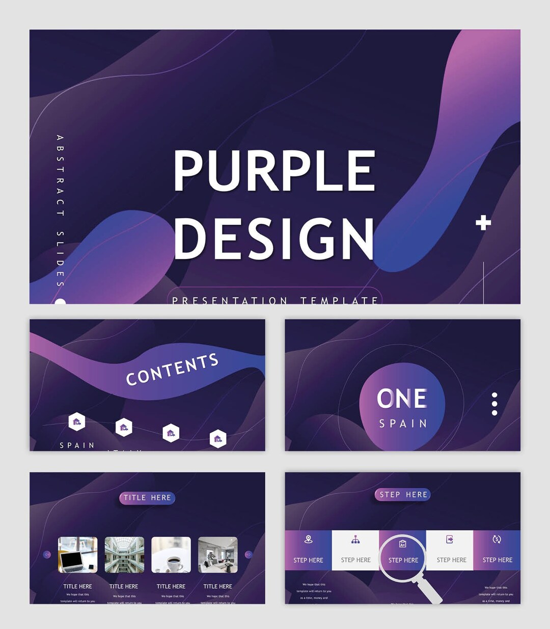 Creative Style Purple Design Powerpoint Template - Etsy