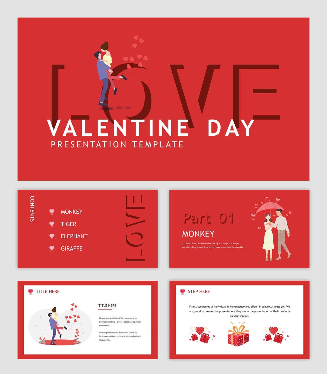 Love Valentine Day Powerpoint Template - Etsy