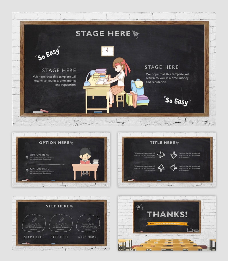 Blackboard School Class Powerpoint Template - Etsy