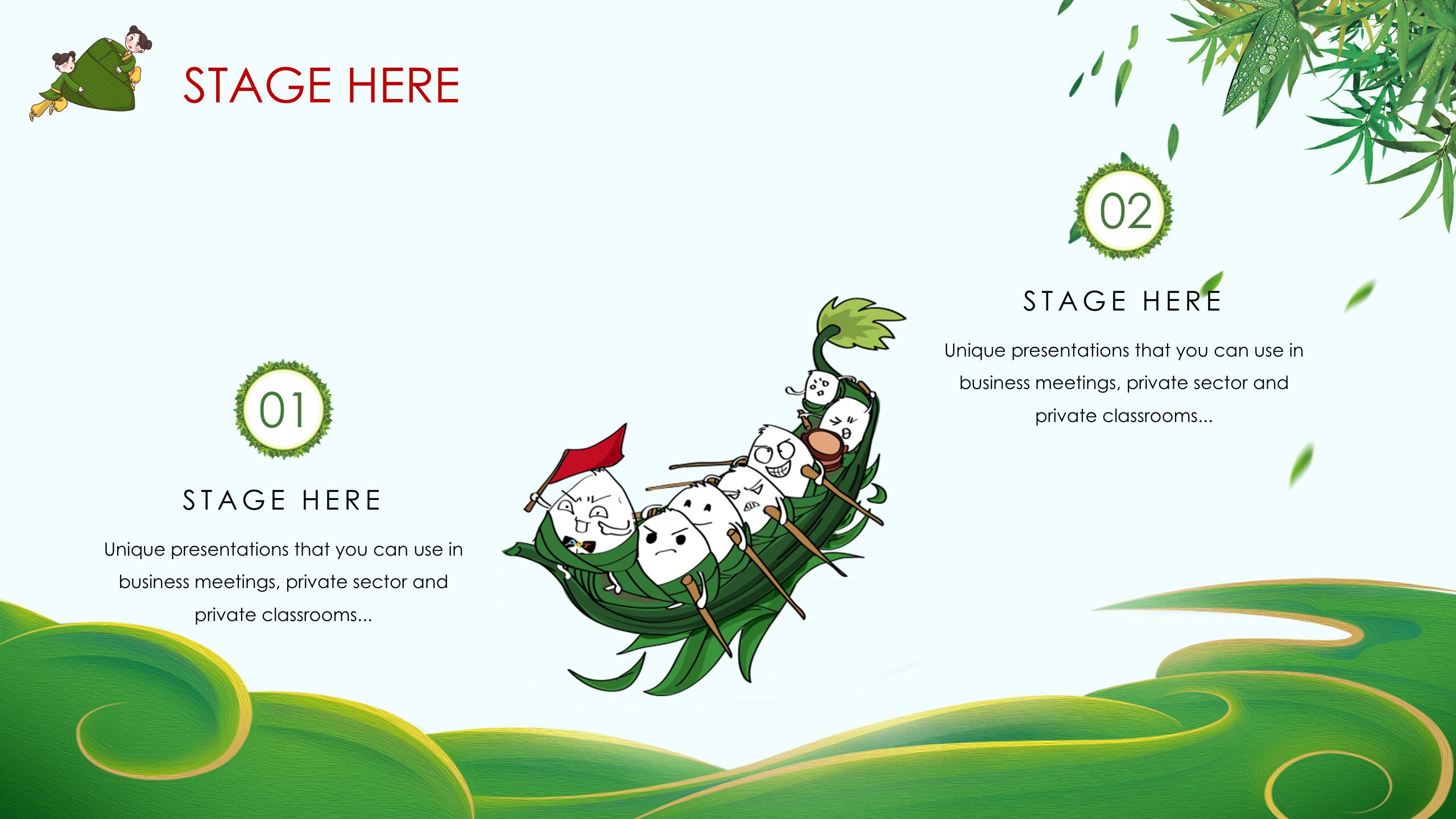 Green Festival Powerpoint Template for Ecological - Etsy