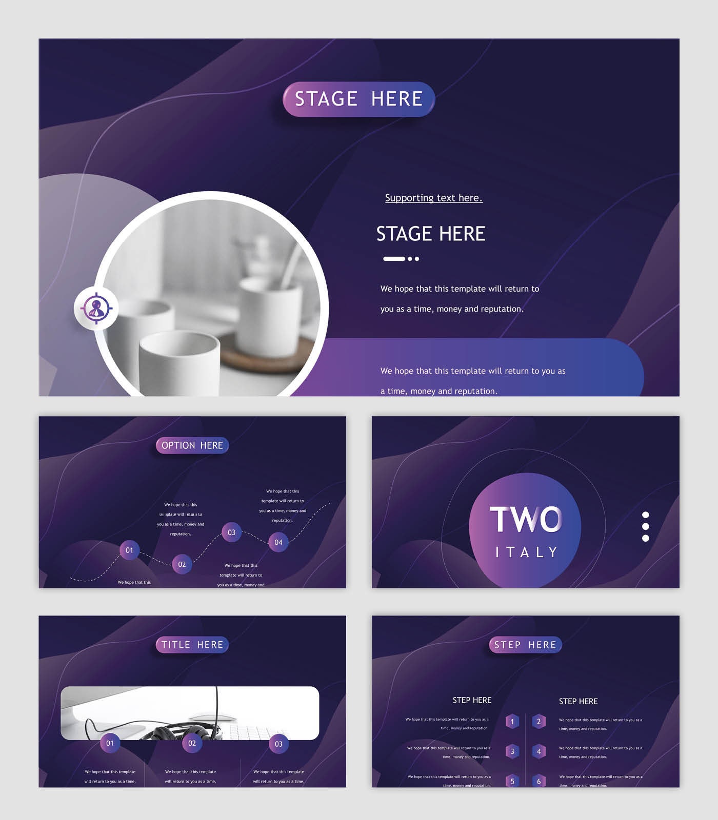Creative Style Purple Design Powerpoint Template - Etsy