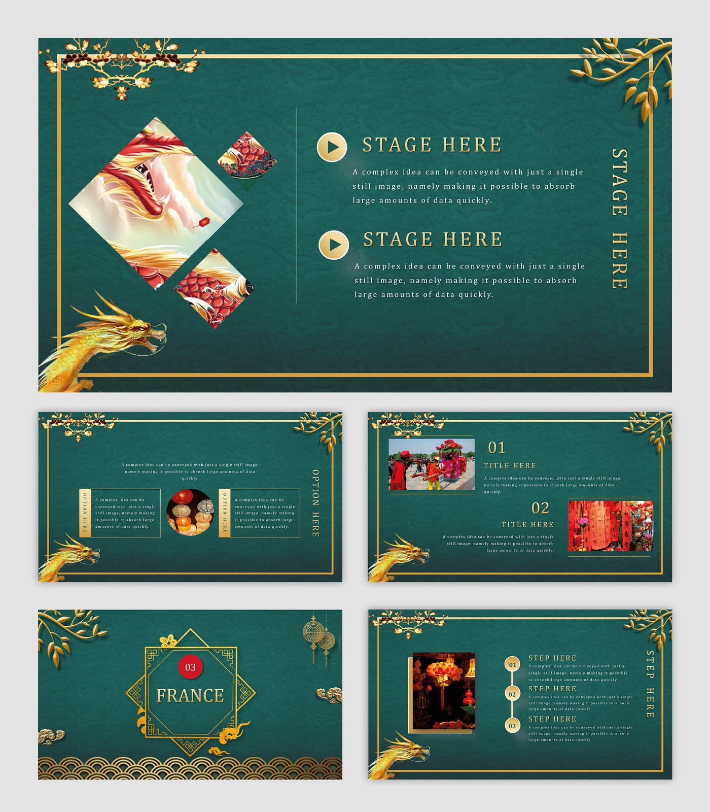 Creative Dragon Art PPT Template - Etsy
