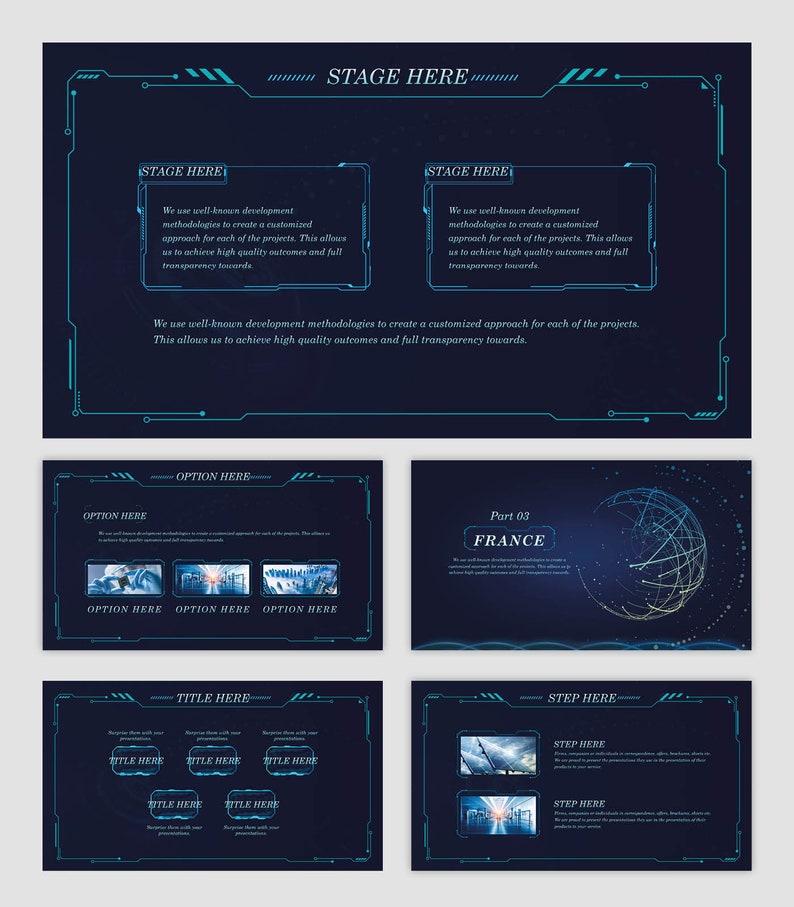 Real Blue Technology PPT Template - Etsy