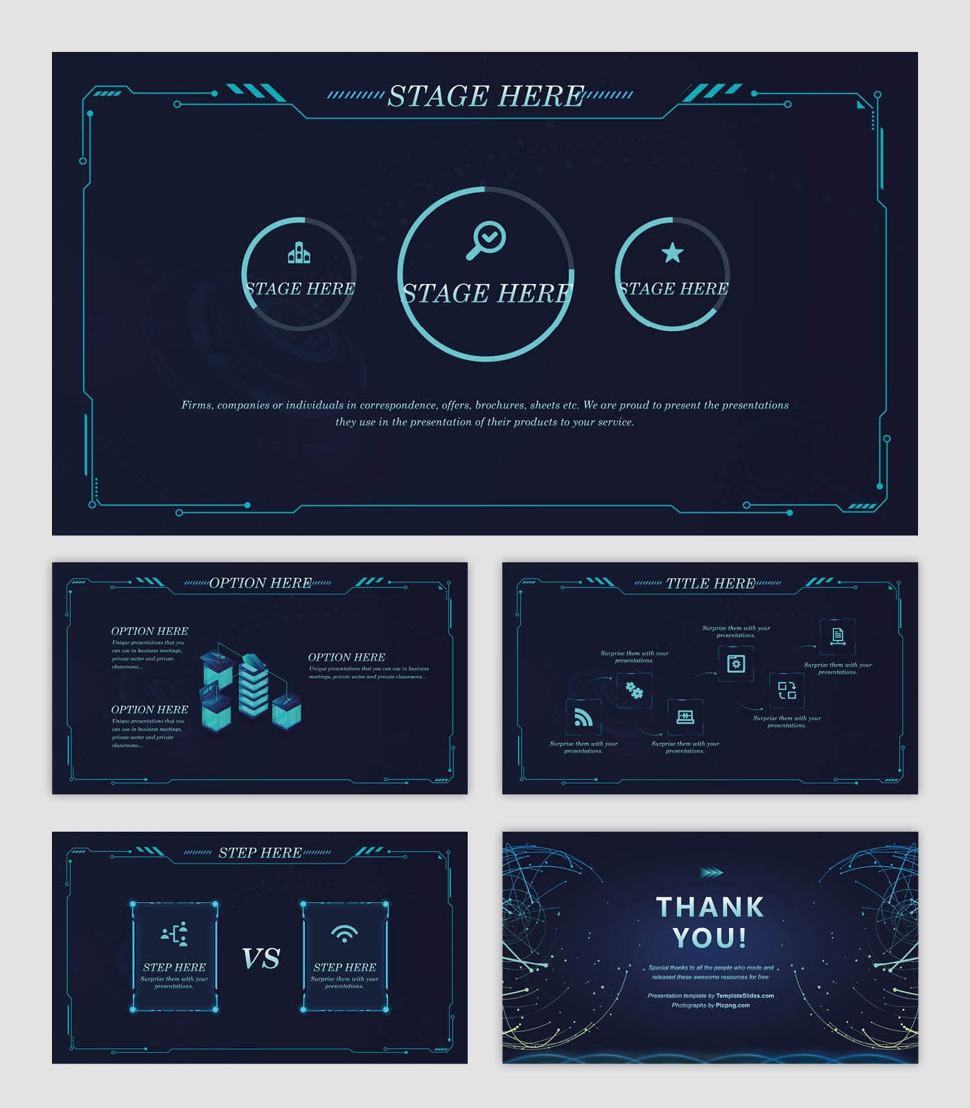 Real Blue Technology PPT Template - Etsy