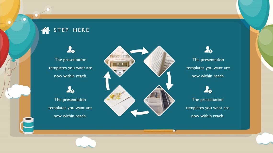 Cartoon School Board Powerpoint Template - Etsy