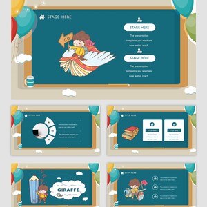 Cartoon School Board Powerpoint Template - Etsy