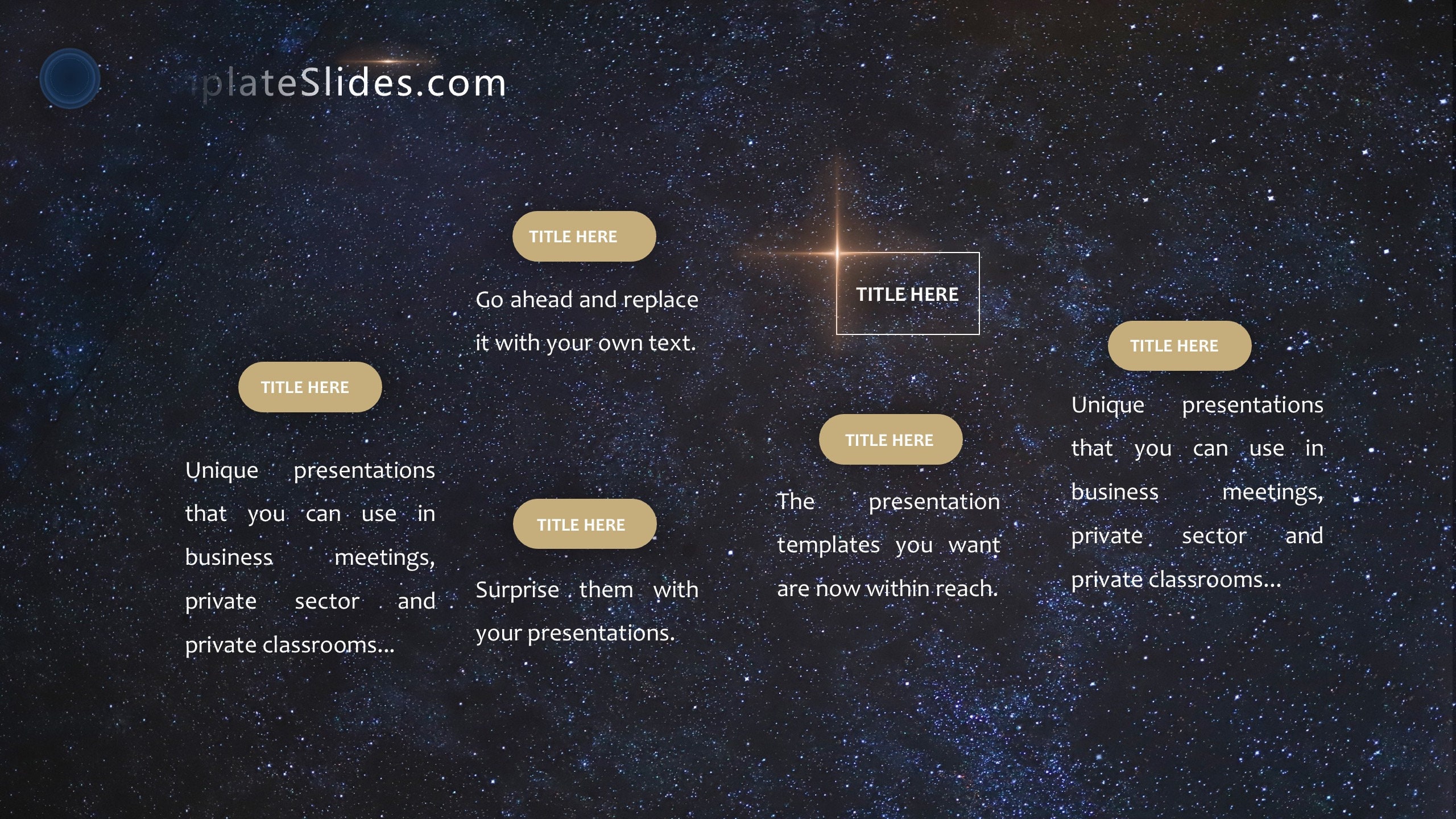 Blue Space Powerpoint Template - Etsy
