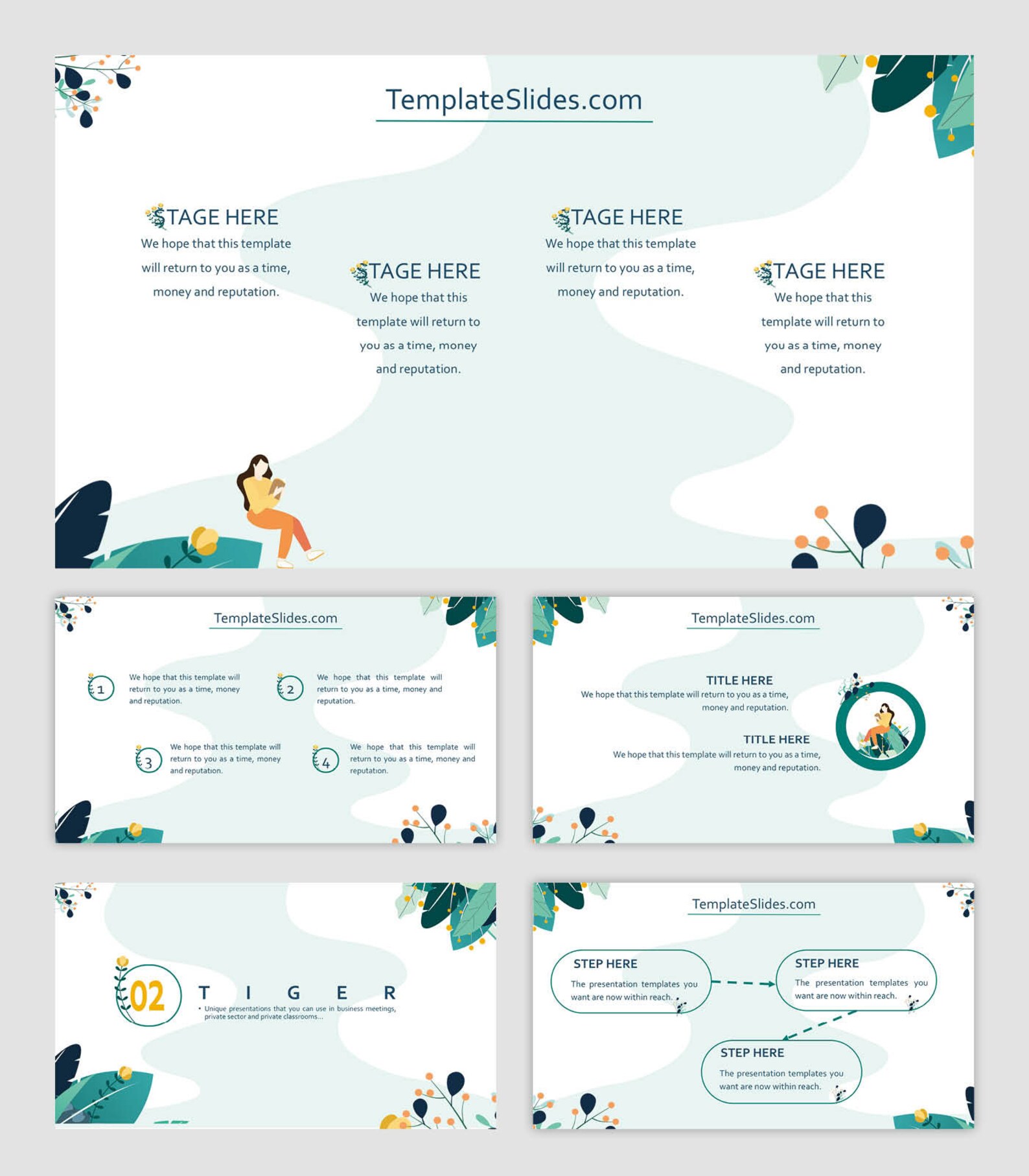 Natural College Frame Powerpoint Template - Etsy