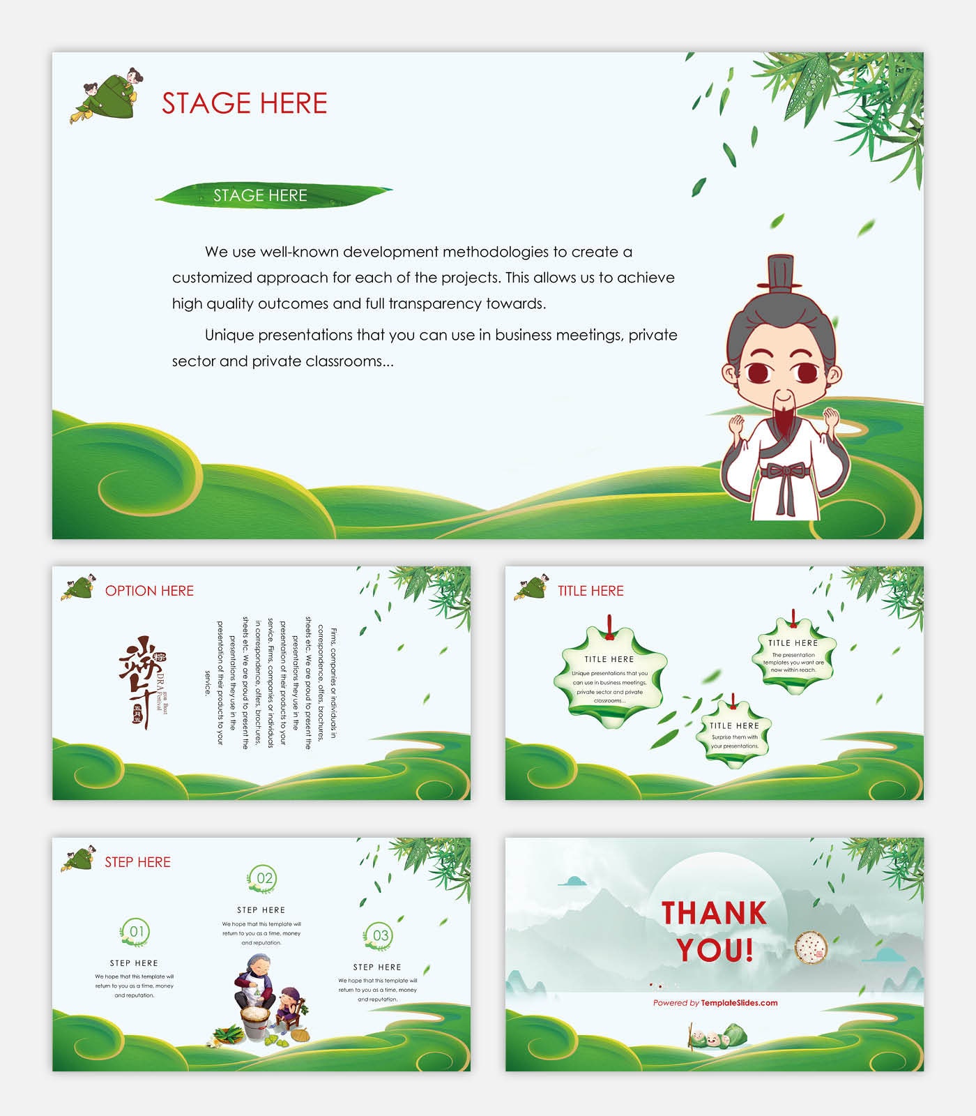Green Festival Powerpoint Template for Ecological - Etsy