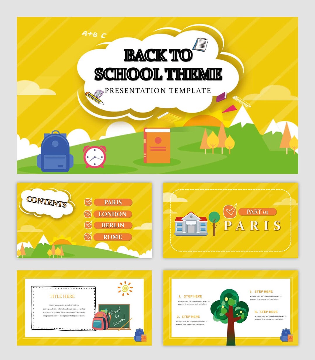 Back to School for Education Powerpoint Template - Etsy