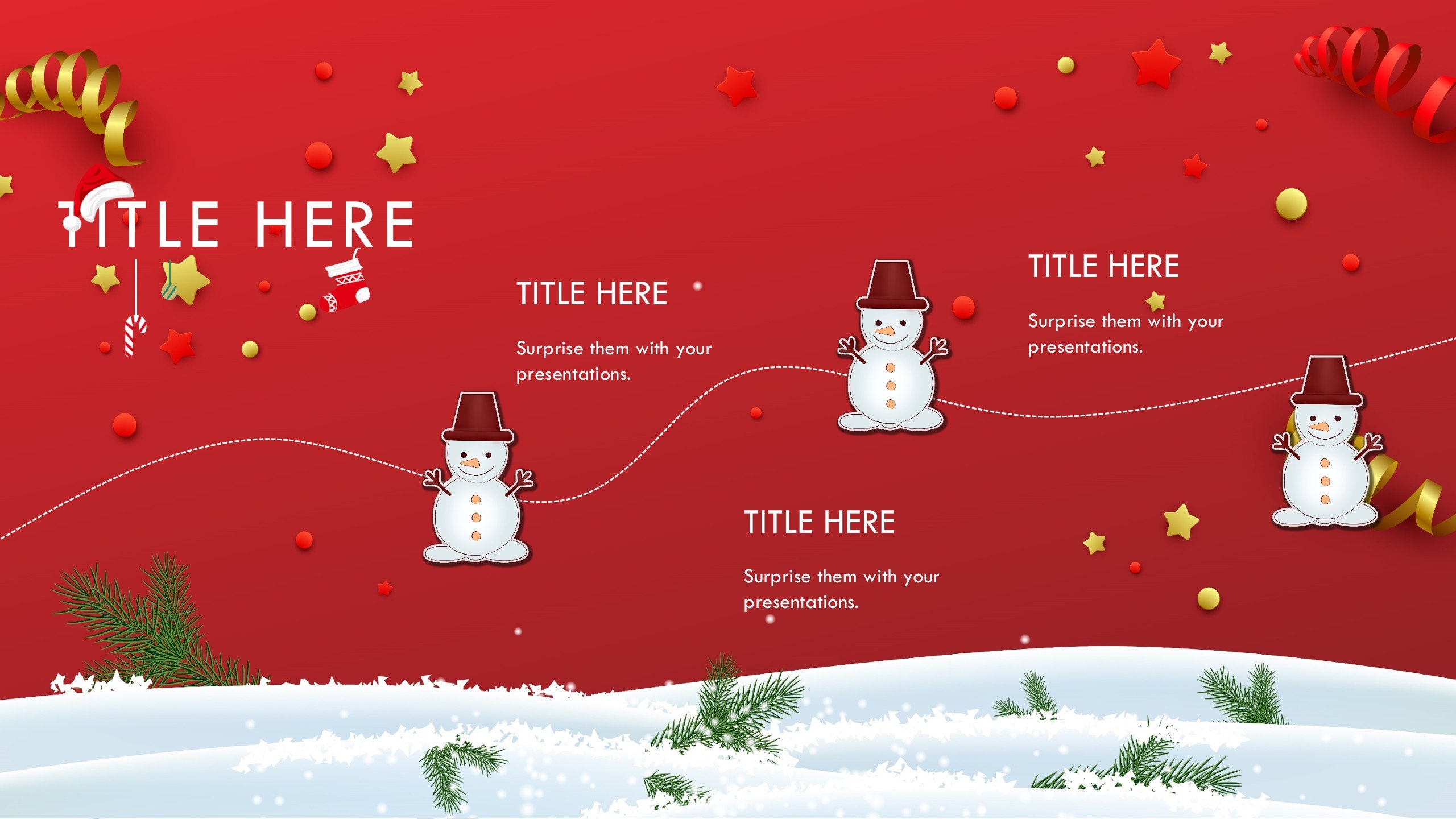 Merry Christmas Theme Party Powerpoint Template, Google Slides - Etsy
