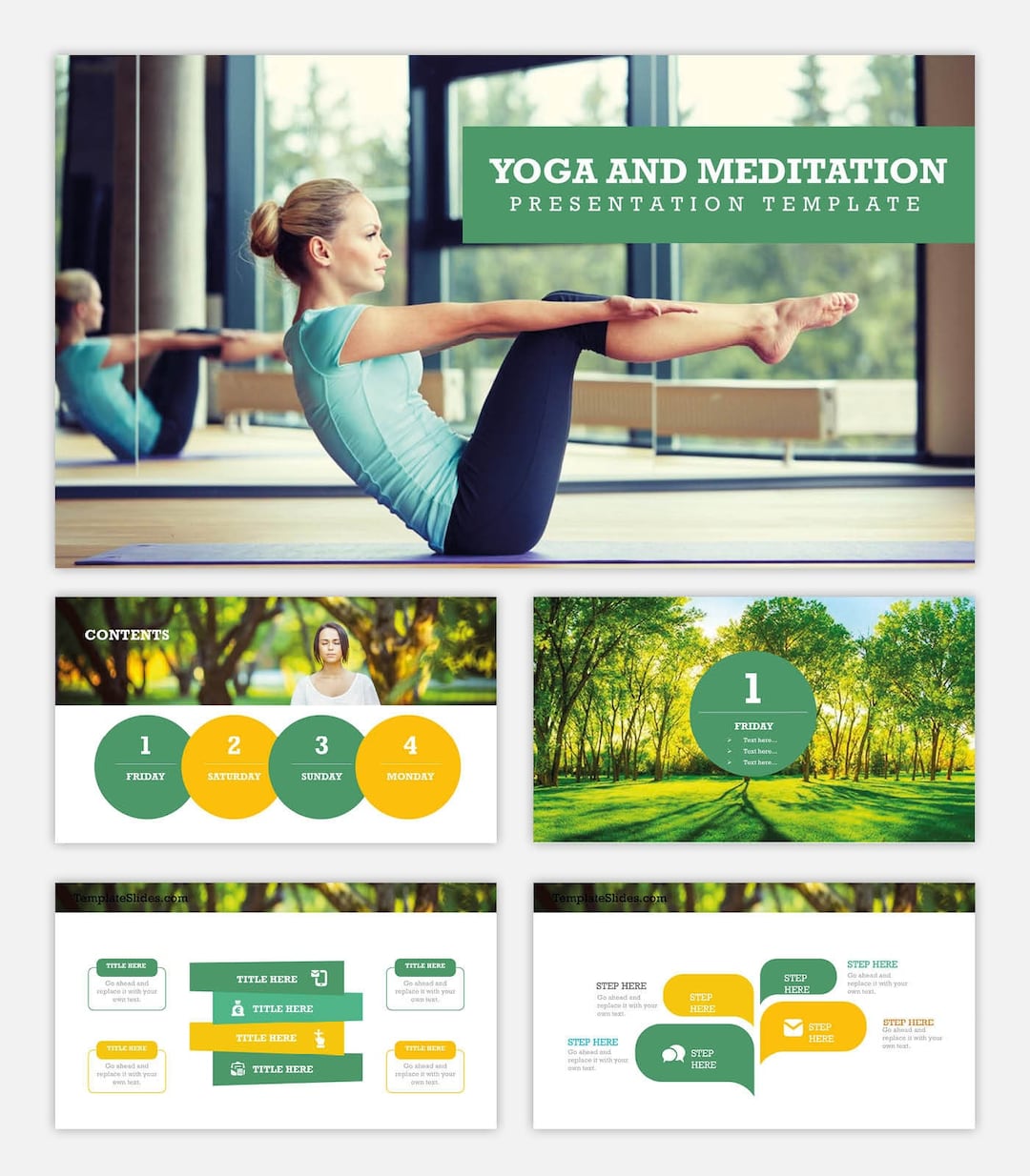 Yoga and Meditation Powerpoint Template - Etsy