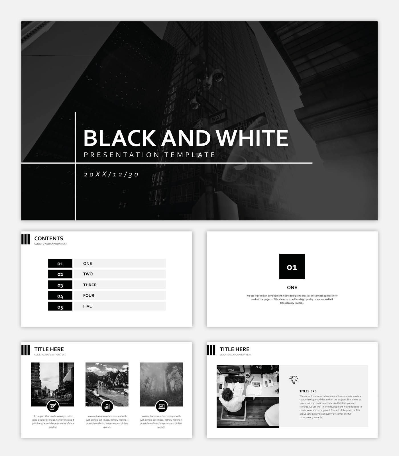 Modern Clean Black and White Powerpoint Template, Google Slides ...