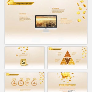 Gold Dollar Money Powerpoint Template - Etsy