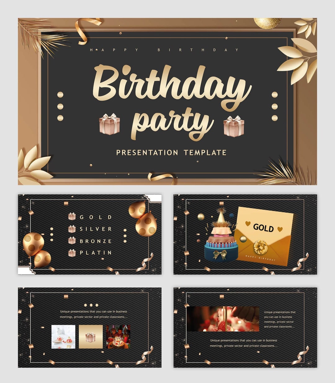 Birthday Party Events Powerpoint Template - Etsy