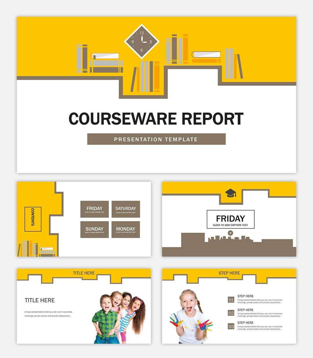 School Courseware Report PPT Template - Etsy