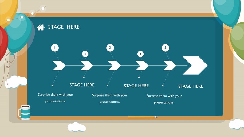 Cartoon School Board Powerpoint Template - Etsy