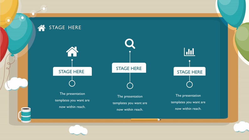 Cartoon School Board Powerpoint Template - Etsy