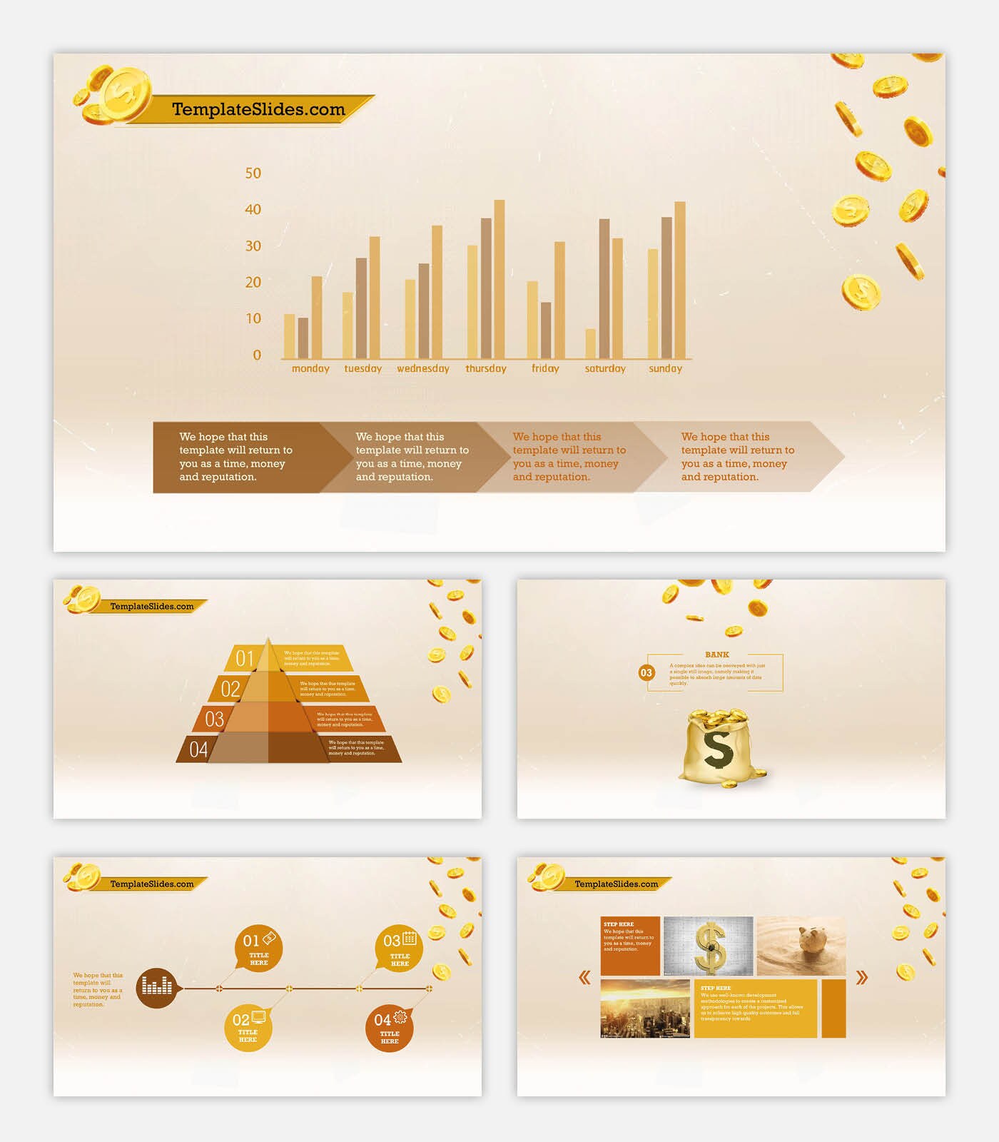 Gold Dollar Money Powerpoint Template - Etsy