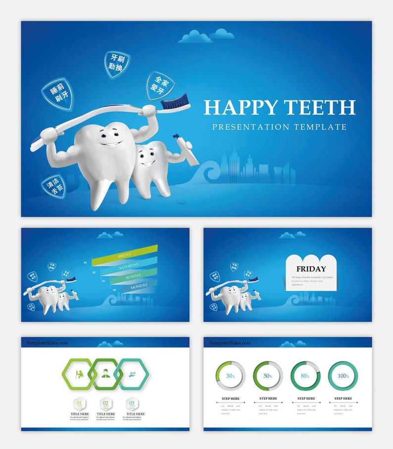 Dental Happy Teeth Powerpoint Template - Etsy