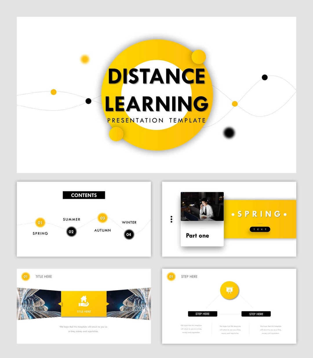 Distance Learning Education PPT Template - Etsy
