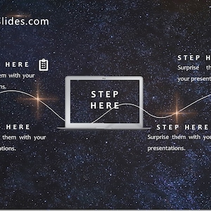 Blue Space Powerpoint Template - Etsy