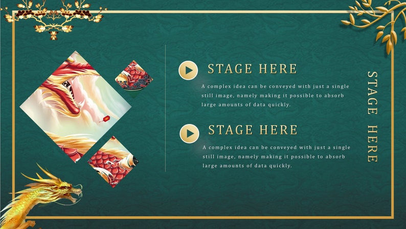 Creative Dragon Art PPT Template - Etsy