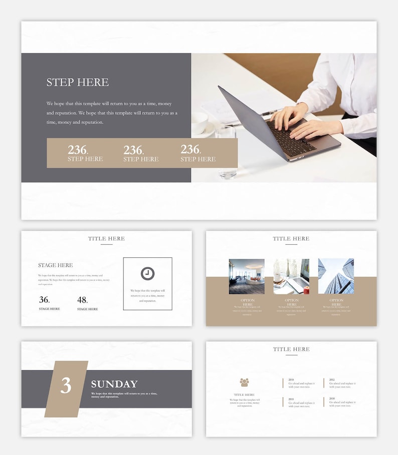 Minimal Business Work Summary Powerpoint Template - Etsy