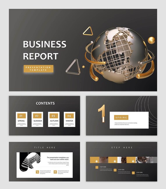 Minimal Business Report PPT Template - Etsy