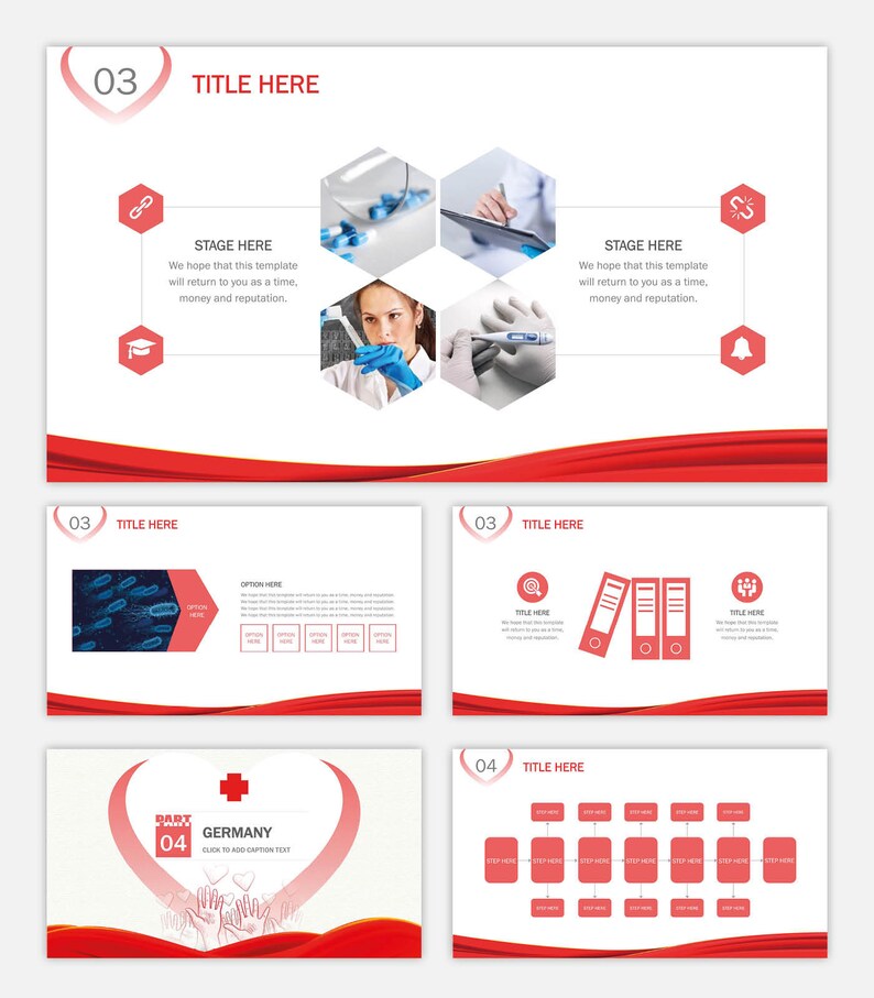 Red Heart Love Powerpoint Template, Love Google Slides, Valentine Day ...