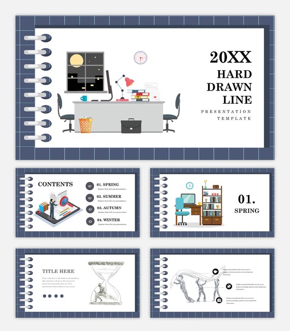 Hand Drawn Line Powerpoint Template | Etsy