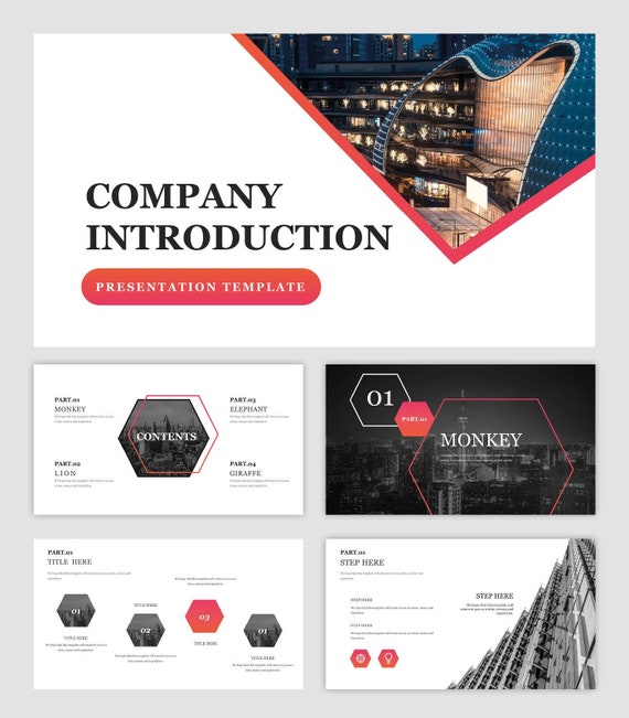 Minimal Company Introduction PPT Template | Etsy