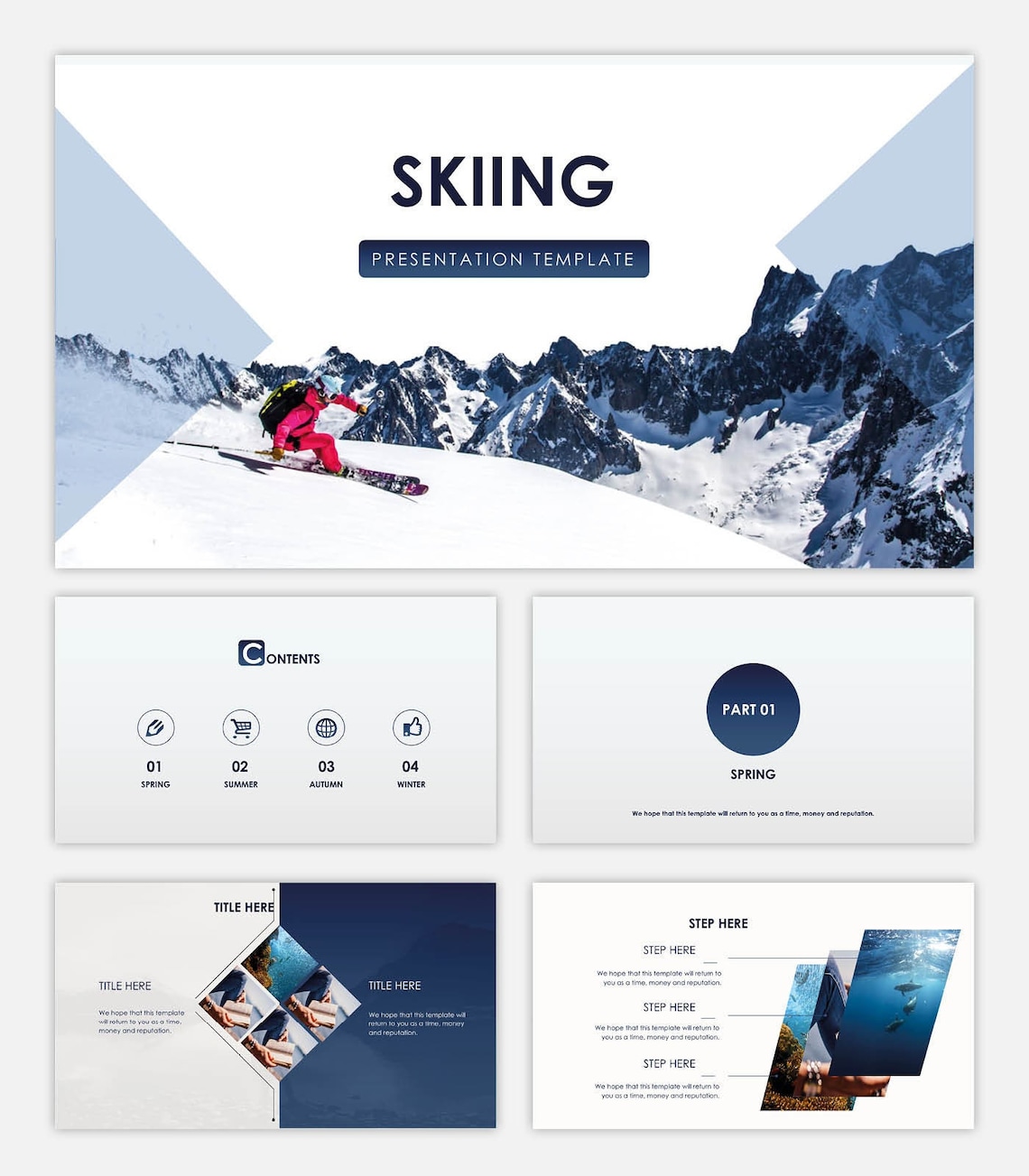 Minimal Sport Skiing Powerpoint Template - Etsy Canada