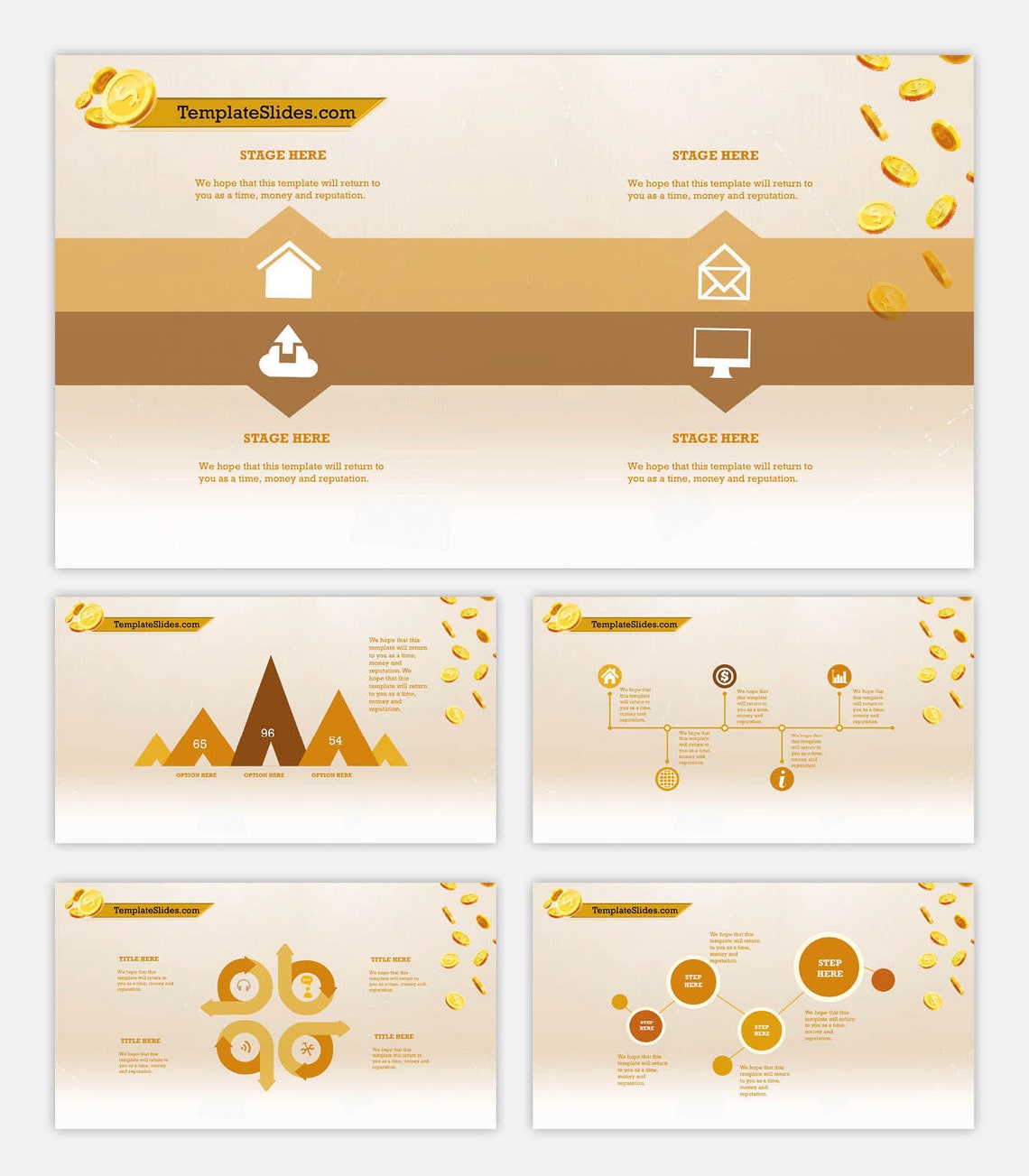 Gold Dollar Money Powerpoint Template - Etsy