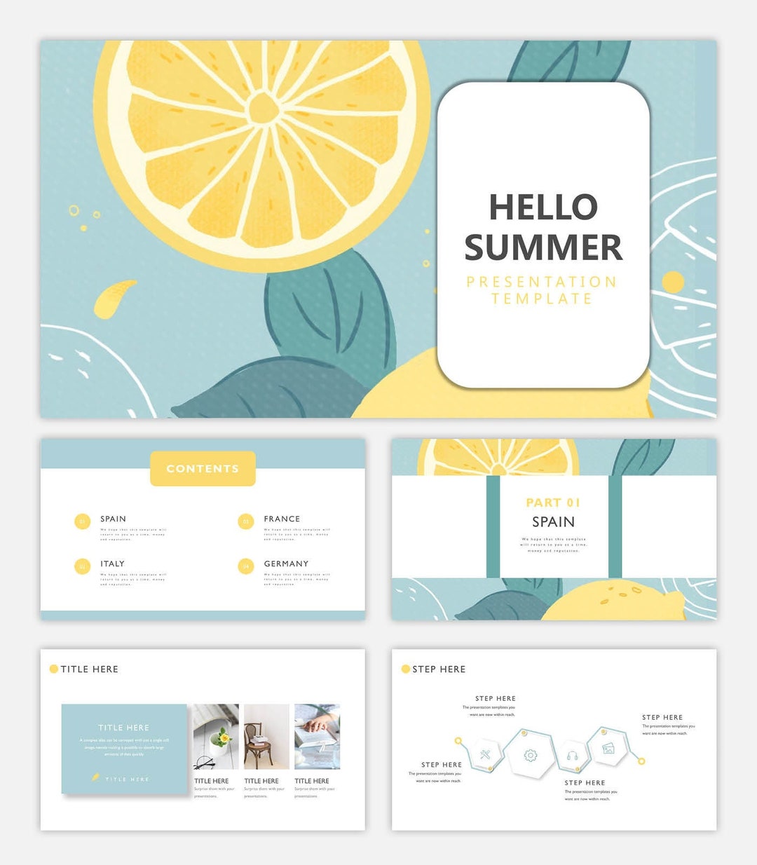 Hello Summer Presentation Template, Google Slides & Keynote Templates ...