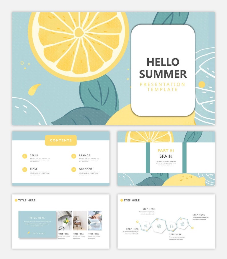 Hello Summer Presentation Template, Google Slides & Keynote Templates ...