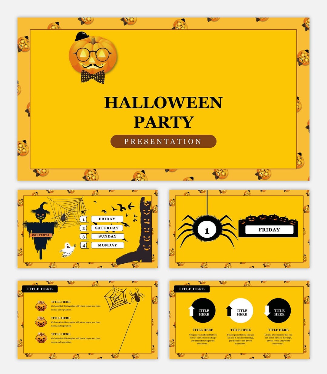Halloween Party Powerpoint Template - Etsy