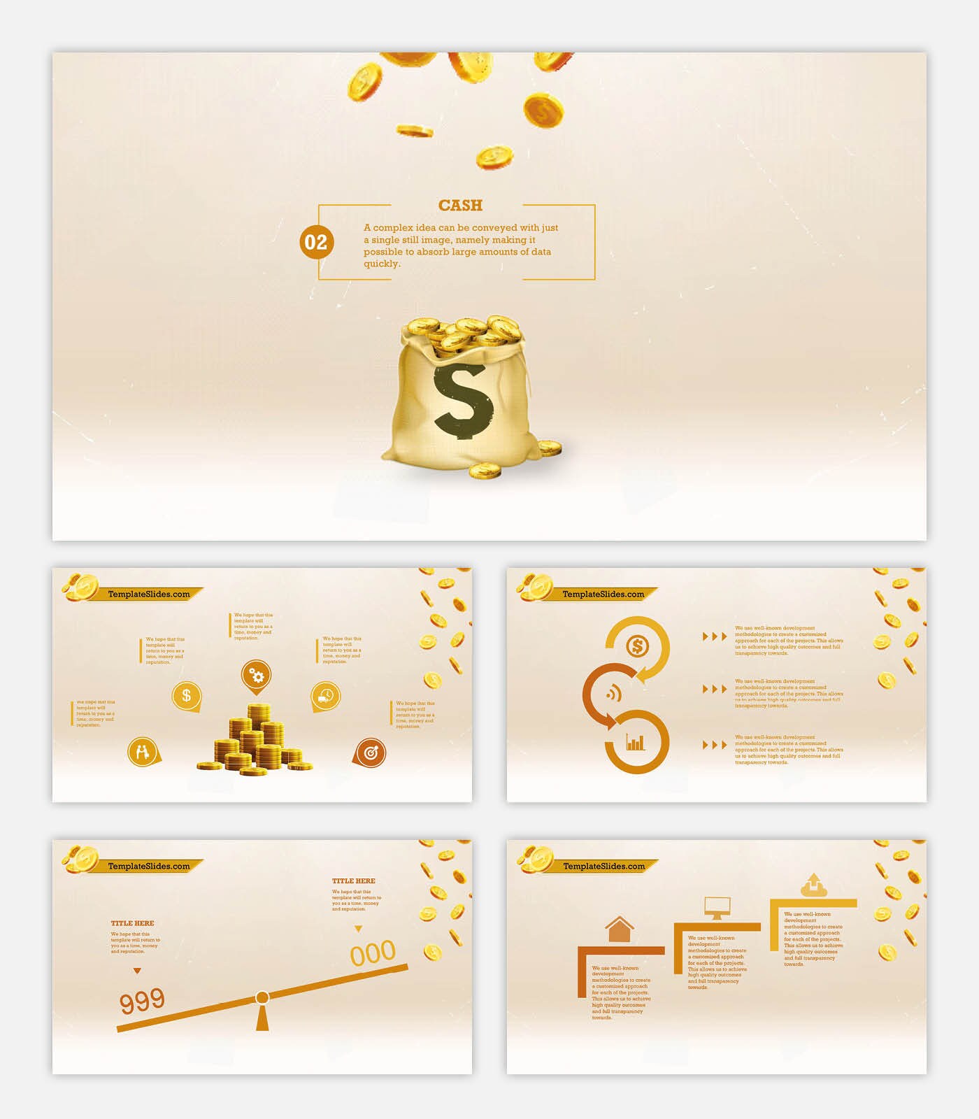 Gold Dollar Money Powerpoint Template - Etsy