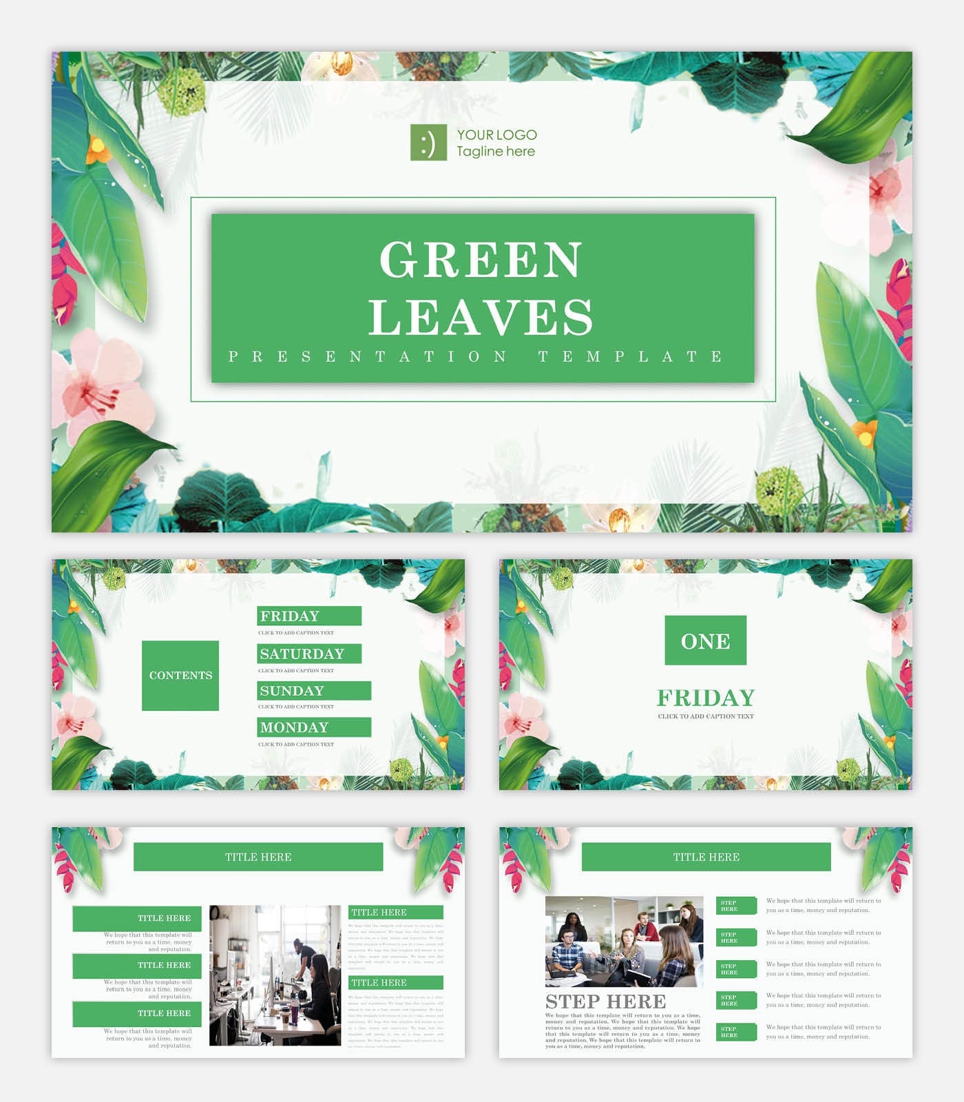 Green Leaves School Border Presentation Template, Google Slides ...