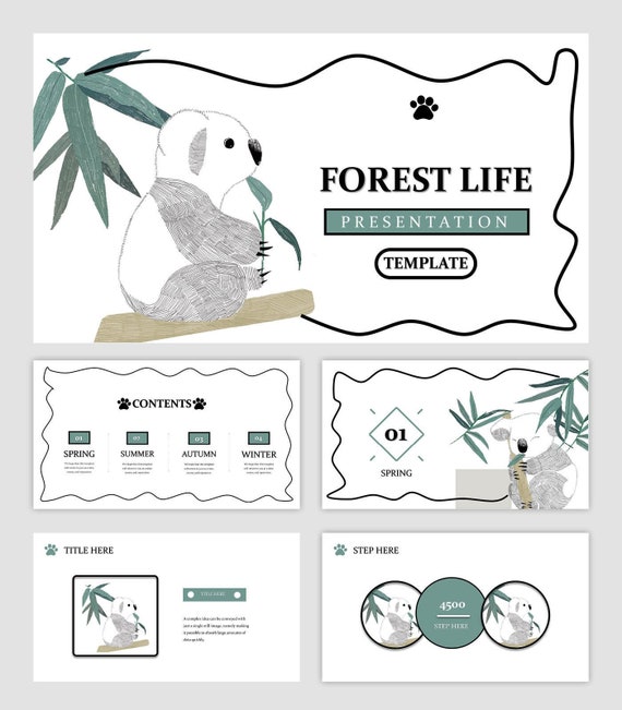 Creative Forest Life Floral PPT Template | Etsy