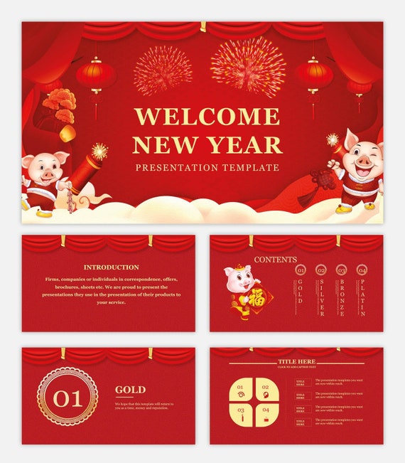 Welcome New Year Powerpoint Template - Etsy