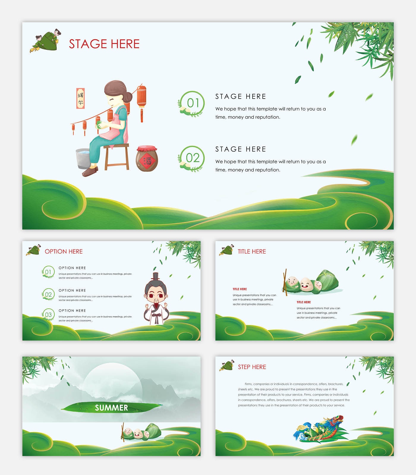 Green Festival Powerpoint Template for Ecological - Etsy