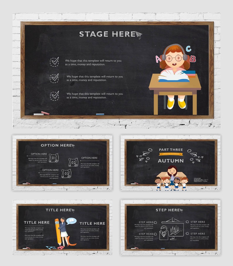 Blackboard School Class Powerpoint Template - Etsy
