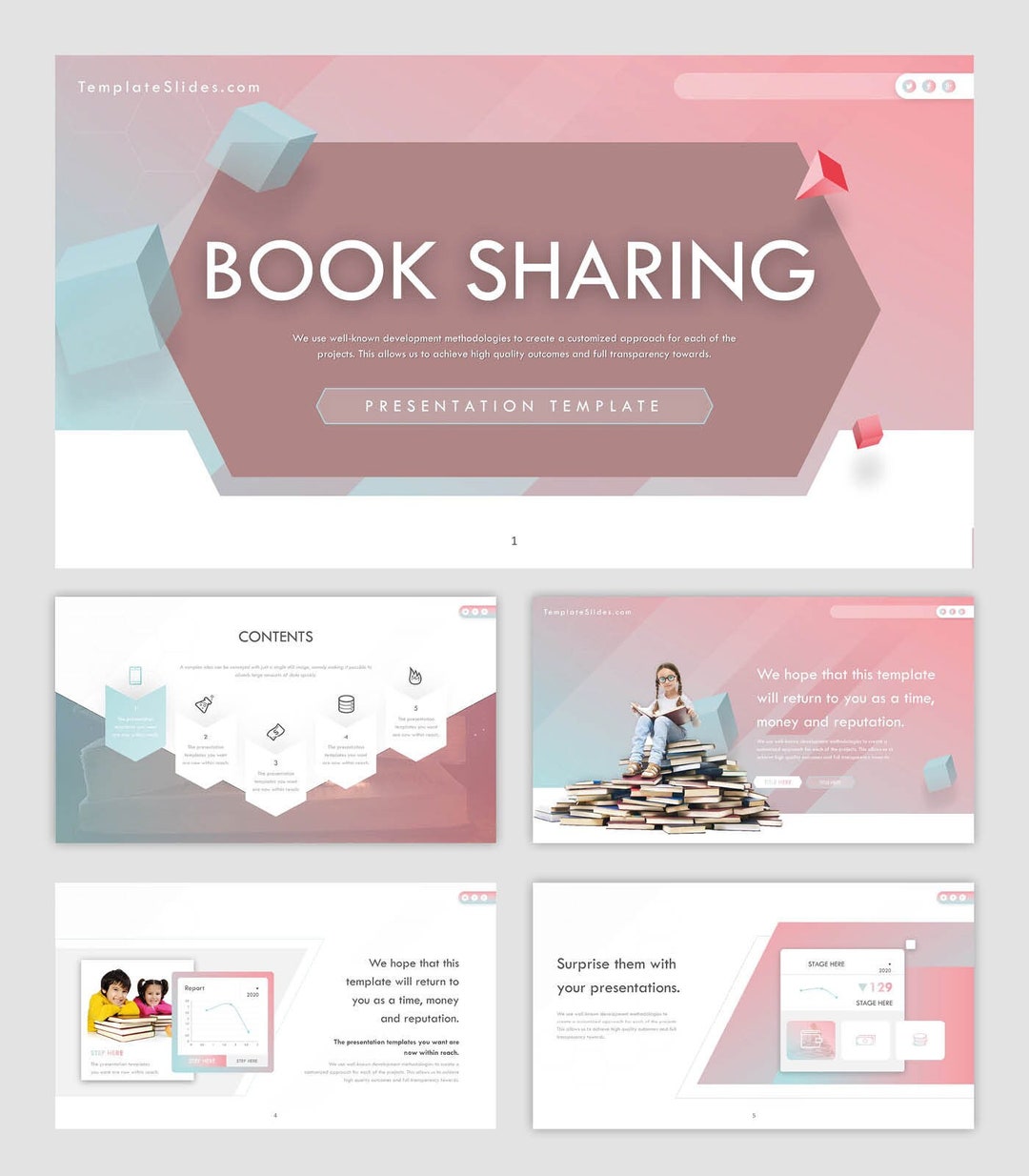 Creative Book Sharing Powerpoint Template Slides - Etsy