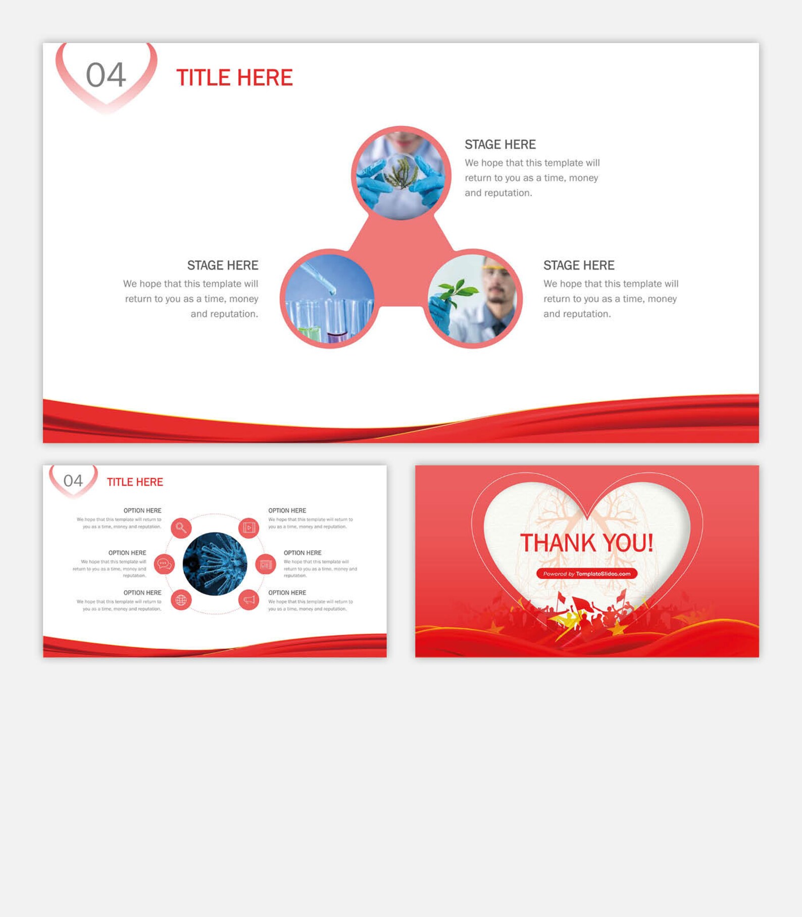 Red Heart Love Powerpoint Template, Love Google Slides, Valentine Day ...