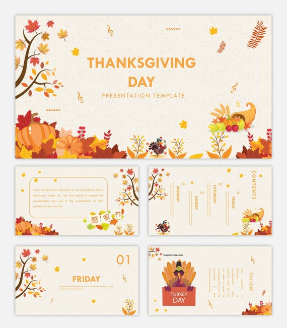 Plantilla De Powerpoint Para La Celebración Del Día De Acción De Gracias
